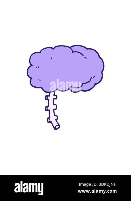 spinning motion animation of cartoon doodle of a brain Stock Video ...