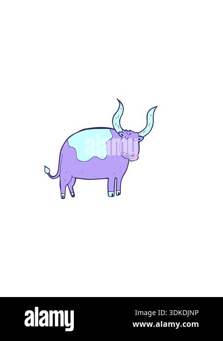 horizontally vibrating animation of cartoon ox Stock Video Footage - Alamy