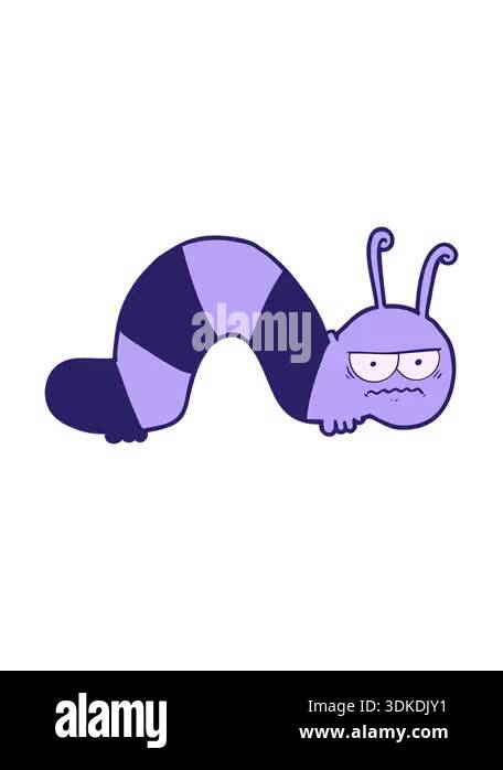 pixelize effect animation of cartoon grumpy caterpillar Stock Video ...
