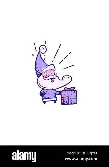 flashy sales animation of a traditional tattoo style santa claus ...