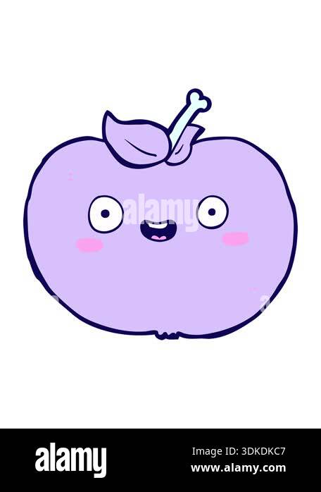 neon light effect animation of freehand cartoon apple Stock Video ...