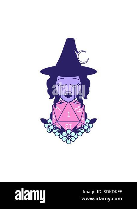 spinning motion animation of Retro Tattoo Style crying half orc witch ...