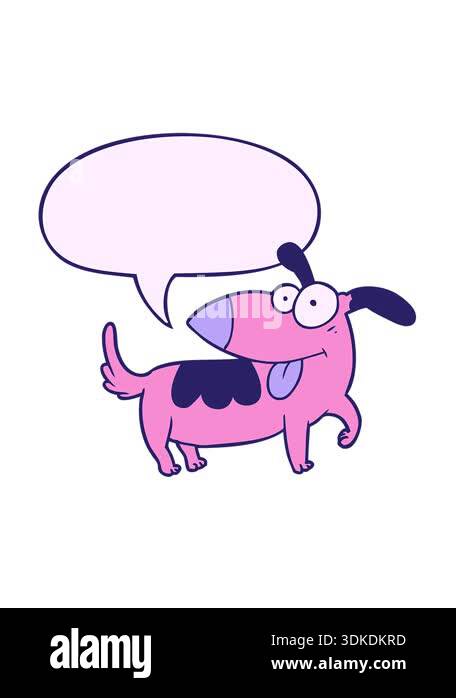 jiggle motion animation of cartoon happy dog with speech bubble Stock ...