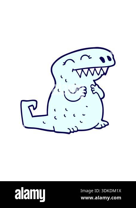 neon light effect animation of dinosaur doodle cartoon Stock Video ...