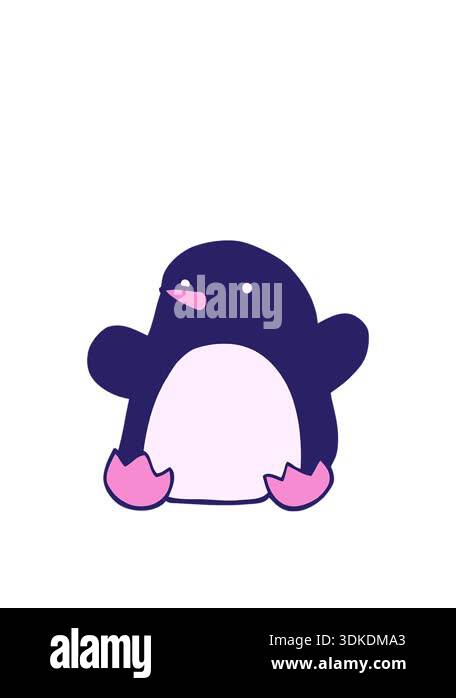 jumping motion animation of cartoon doodle dancing penguin Stock Video ...