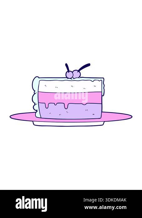 neon light effect animation of cartoon cake illustration Stock Video ...