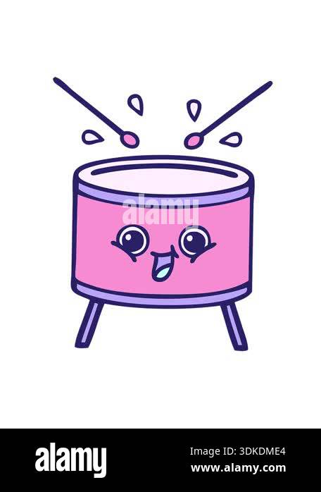vibrating motion animation of fun cartoon of a drum Stock Video Footage ...