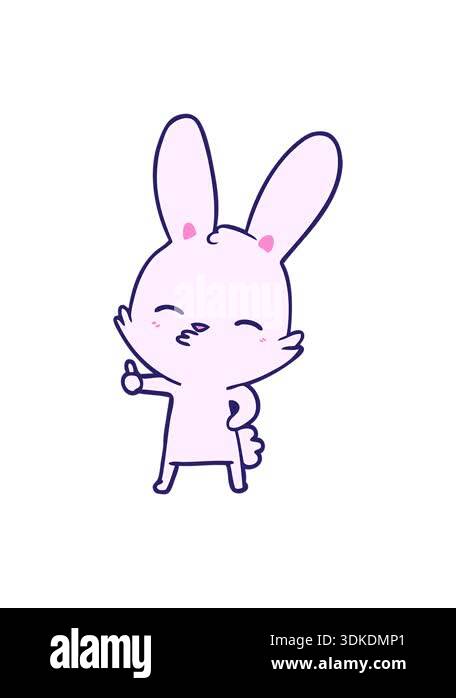 bob and pause animation of curious bunny cartoon illustration Stock ...