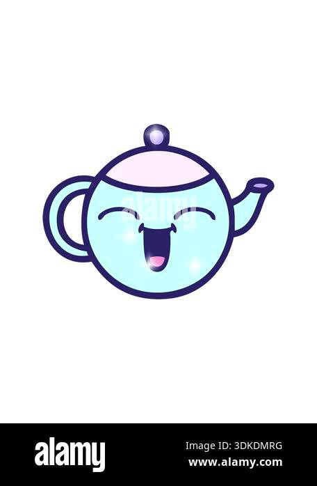 glitter effect animation of cartoon of a happy teapot Stock Video ...