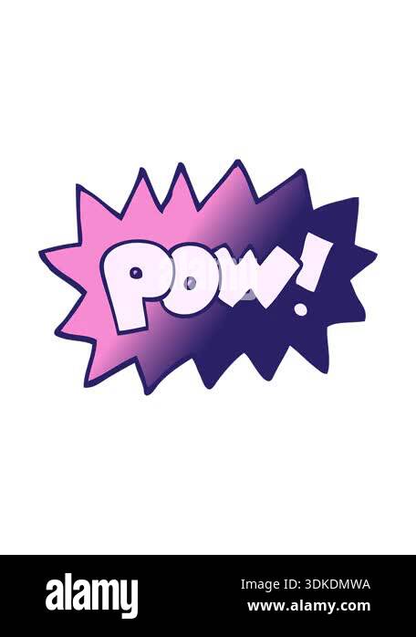 pixelize effect animation of vector gradient illustration cartoon pow ...