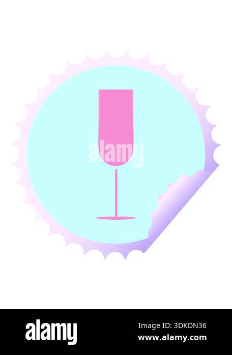 shine light effect animation of circular peeling sticker cartoon of a ...