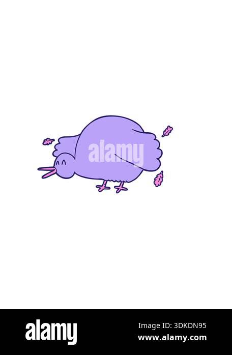 horizontally vibrating animation of cartoon kiwi bird flapping wings ...