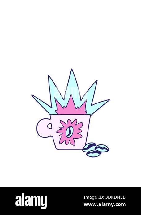 jumping motion animation of cartoon espresso coffee Stock Video Footage ...