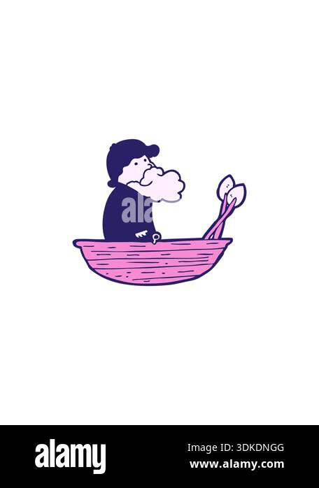 starburst effect animation of cartoon fisherman Stock Video Footage - Alamy