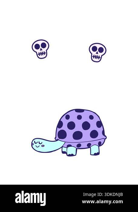 spinning skulls animation of cartoon illustration tortoise Stock Video ...