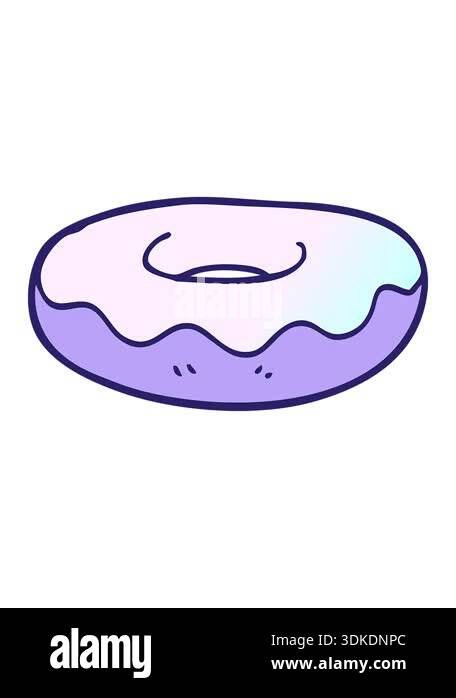 pressure popping animation of cartoon doodle iced donut Stock Video ...