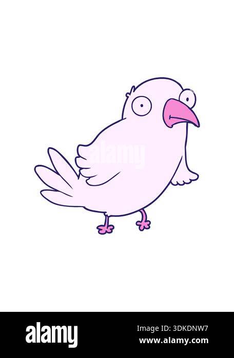 spinning motion animation of cute cartoon of a bird character Stock ...