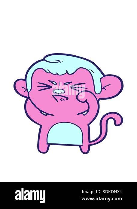 bobbing motion animation of cartoon angry monkey Stock Video Footage ...