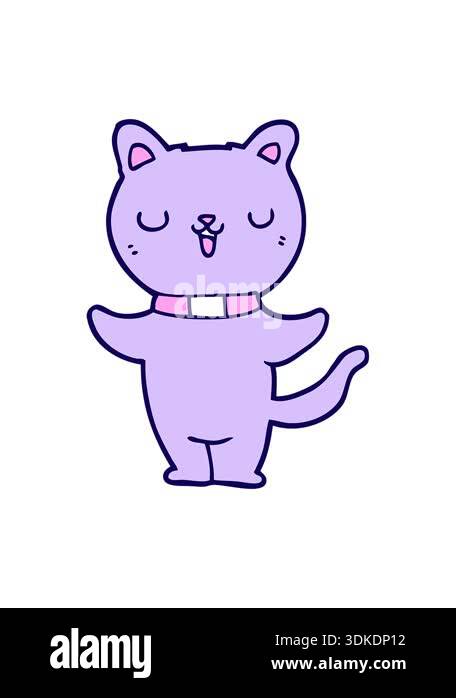 neon light effect animation of cartoon cat character Stock Video ...