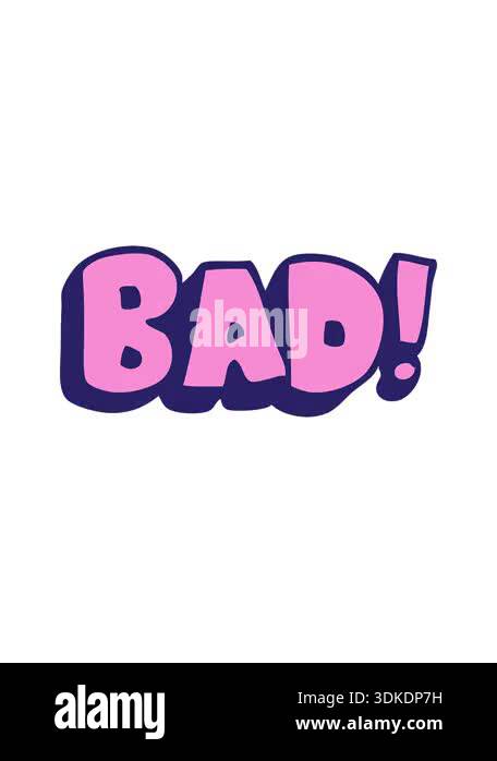 pixelize effect animation of cartoon doodle word bad Stock Video ...
