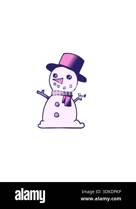 horizontally vibrating animation of cartoon snowman Stock Video Footage ...
