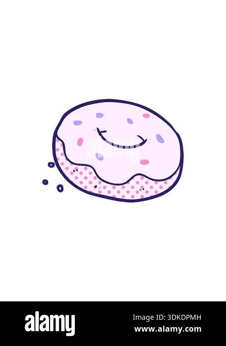 shivering motion animation of cartoon donut with sprinkles Stock Video ...