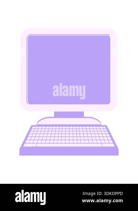 shine light effect animation of Flat colour illustration of a computer ...