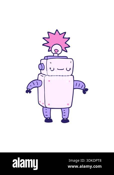 shine light effect animation of cartoon quirky robot Stock Video ...