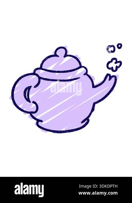 neon light effect animation of Teapot Chalk Drawing design Stock Video ...