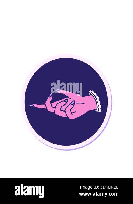 stretching up animation of sticker cartoon traditional style of a hand ...