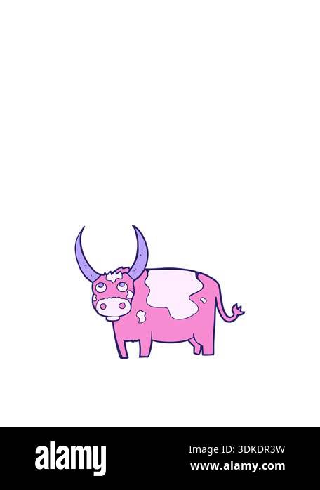 rise and float animation of cartoon cow illustration Stock Video ...