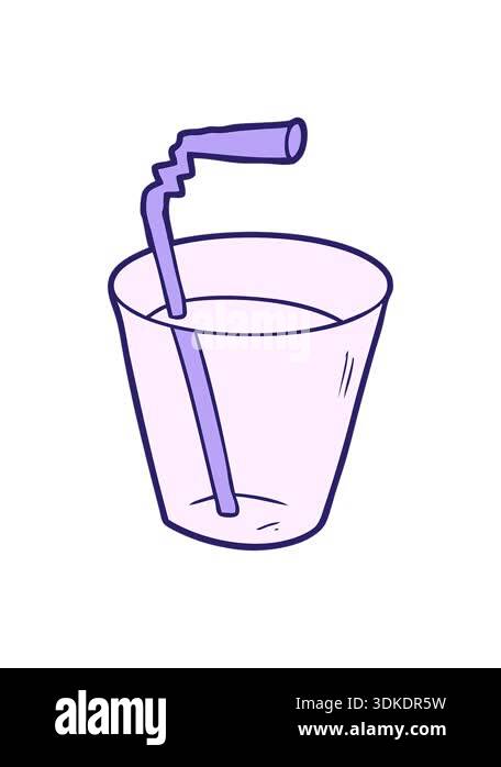 bobbing motion animation of cartoon drink with straw Stock Video ...