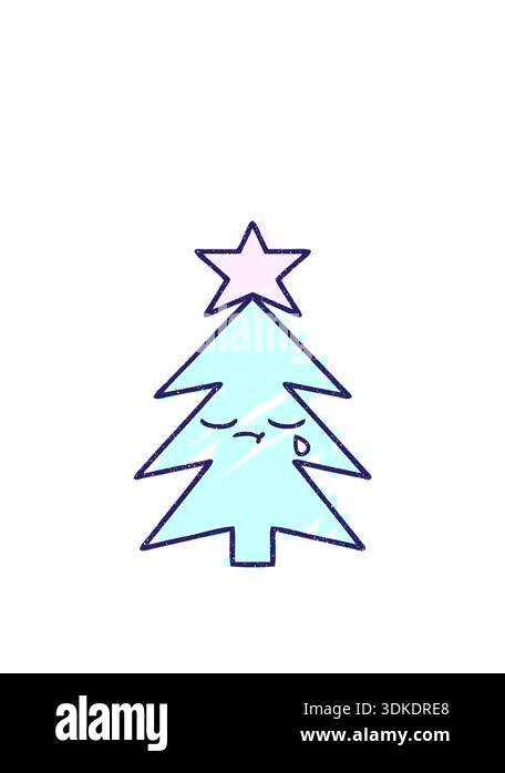 stretching up animation of Christmas Tree Chalk sketch Stock Video ...