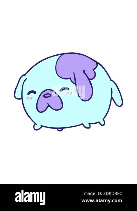 pressure popping animation of friendly kawaii dog Stock Video Footage ...