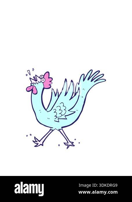 stretching up animation of cartoon rooster image Stock Video Footage ...