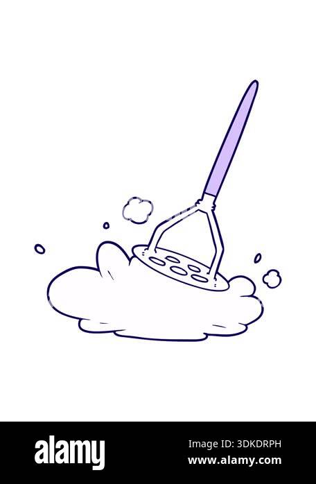 neon light effect animation of cartoon potato masher Stock Video ...