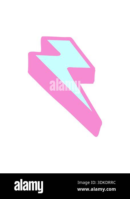 jiggle and pause animation of an iconic tattoo style image of lighting ...