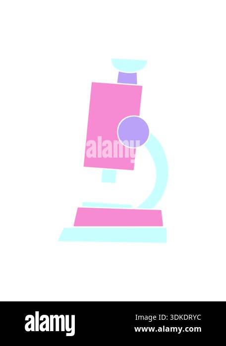 shivering motion animation of flat symbol of a science microscope icon ...