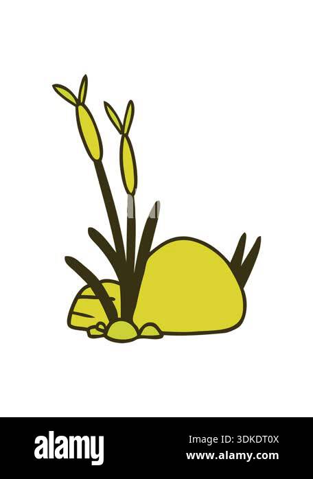 changing color animation of hand drawn cartoon doodle of stone and ...