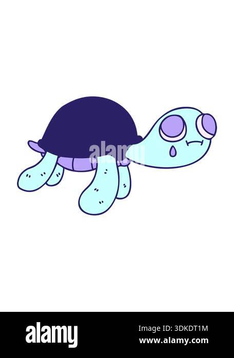 shine light effect animation of hand drawn quirky cartoon turtle Stock ...