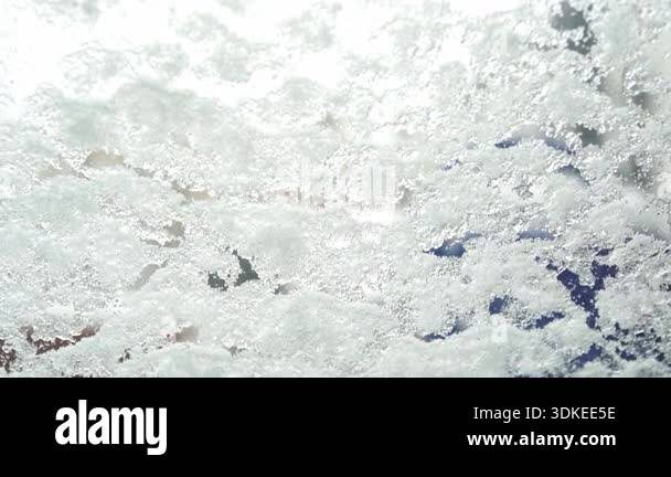 snow-covered window in an apartment during a frosty winter Stock Video ...