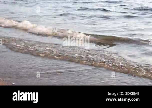 Beautiful wavy sea and sandy beach, closeup Stock Video Footage - Alamy