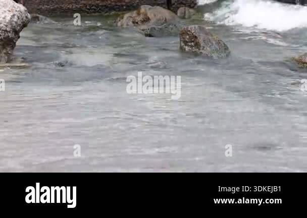 Beautiful wavy sea and stones outdoors, closeup Stock Video Footage - Alamy