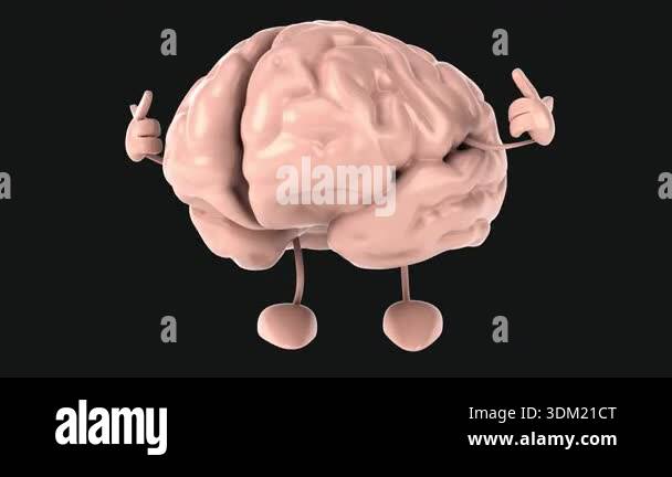 Cartoon brain character showing thumbs up Stock Video Footage - Alamy