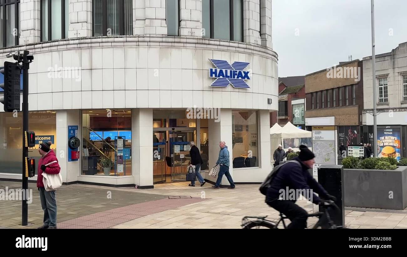 Stock footage of UK banks including NatWest, Santander and Halifax ...