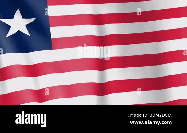 Flag of Liberia animated background. Symbol of the Liberian nation and ...