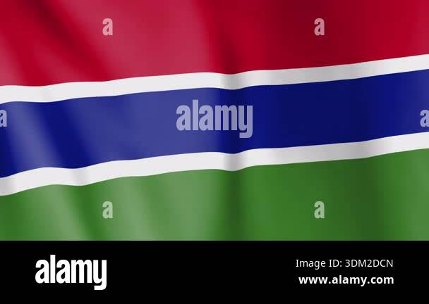 Flag of Gambia animated background. Symbol of the Gambian nation and ...