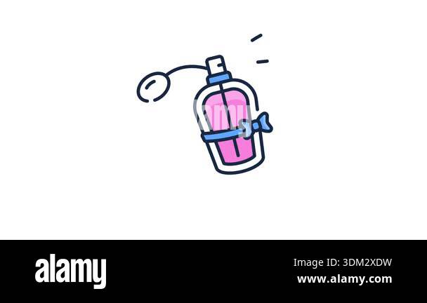 A latest flat outline animated icon of perfume, valentines romantic ...