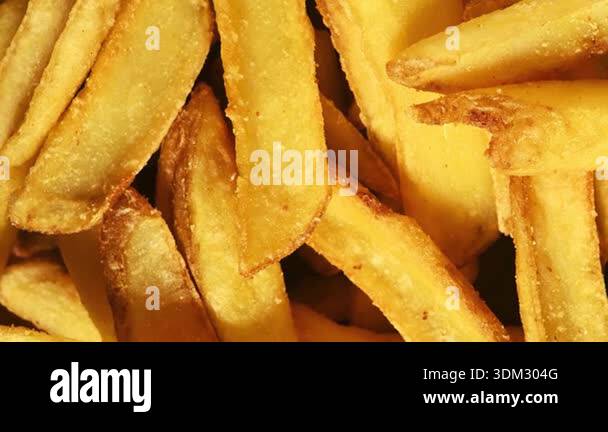 French fries texture. Fast food background. Fried potato Stock Video ...