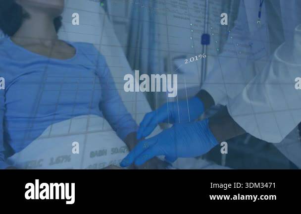 Doctor checking patient IV line and adjusting drip rate with floating ...